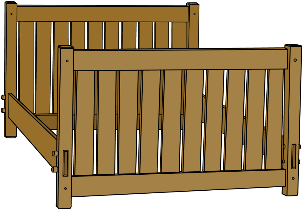 Stickley Queen Size Bed Plans - Craftsman Plans